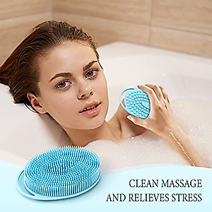 3 Pack Silicone Body Scrubber, Exfoliating Body Scrubber Soft Silicone Loofah Body Scrubber Fit for Sensitive and All Kinds of Skin Clean and Sanitary