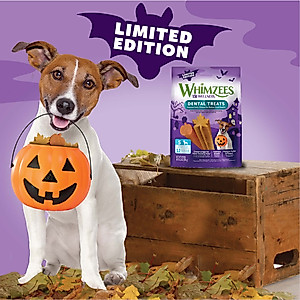 Whimzees by Wellness Halloween Natural Dental Chews for Dogs, Long Lasting Treats, Grain-Free, Freshens Breath, Small Breed, 12 Count