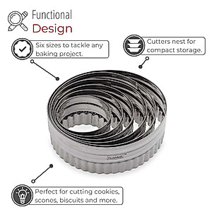 husMait Stainless Steel Cookie Cutters - Set of 5 Premium Kitchen Cookie Cutters for Baking Cookies, Donuts and Pastries (Cookie Cutters)