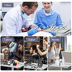 Salon Tray Cart on Wheels-Height Adjustable Color Tray-Salon Service Rolling Tray-Premium Aluminum Color Tray for Hair