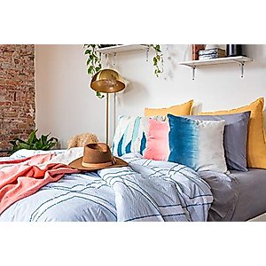 Refinery29 | Mercer Bedding Collection | Modern Reversible Luxury Ultra Soft Comforter, All Season Premium 4 Piece Set, Design for Home Hotel Décor (King, Blue)