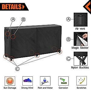 Firewood Rack Cover, Waterproof 8 Feet Log Rack Cover, Windproof Dry Wood Pile Holder Storage Tarp Cover Heavy Duty Outdoor UV Resistant Sun Snow Rain Protector fit 4 Seasons, L99xW26xH43 Inch Black