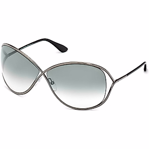 Tom Ford Miranda 08B 68M Shiny Gunmetal/Gradient Smoke Lenses Geometric Sunglasses for Women + BUNDLE with Designer iWear Eyewear Kit