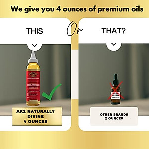 AK2 Curly, Wavy, Natural Hair Oil - Hydrating Detangler with Pomegranate & Moroccan Argan Oil for Dry, Damaged Hair & Braids (4 oz.)