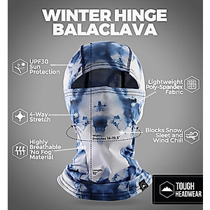 Tough Headwear Black Balaclava Ski Mask - Summer Motorcyle Face Mask, Bike Mask & Shiesty Mask for Men & Women - Blue/White