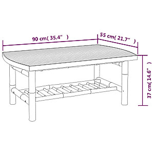 VRAXO 3 Piece Patio Lounge Set with Dark Gray Cushions Bamboo,Outdoor Furniture Sets-58.3lbs