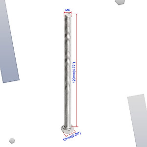 Aopin M6 x 150mm Hex Head Bolts Screws Grade 5.8 Stainless Steel, Fasteners Fully Machine Threaded SUS304 4 Pcs