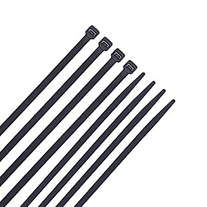 Multi-Purpose Cable Zip Ties, EMTSEB Heavy Duty UV Resistant Self Locking Fasten Wrap Nylon Cable Ties, Outdoor Indoor Purpos (8" 200 Pack Black)