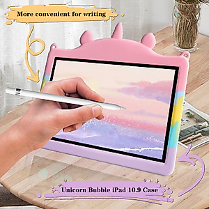 WESADN for iPad Pro 11 Inch Case 2022/2021/2020/2018 4th 3rd 2nd Gen with Kickstand Lanyard Keychain Silicone Fidget Bubble Case for Girls Women Cute Pop Protective Tablet Cover for iPad Pro 11 inch