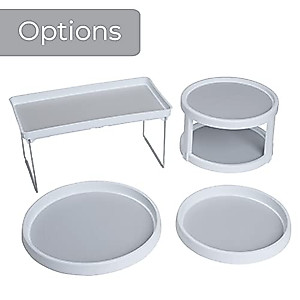 Smart Design 2-Pack Lazy Susan Turntable - 2-Tier - 10 Inch - Non-Slip Lining & Feet - BPA Free - Cupboard, Fridge, Spice, Cabinet, Countertop, Pantry, Storage, Kitchen Organizer