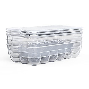 Clear Covered Egg Holder 3-Pack, Plastic Egg Storage for Refrigerator, Egg Tray Container with Lid, Fits 18 Eggs