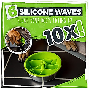 Mighty Paw Slow Feeder Dog Bowls | Dog Slow Feeder Bowl, Dog Food Bowl, Dog Bowl Slow Feeder, Slow Feeder Dog Bowl Large Breed and Small Dogs, Puppy Food Bowl, Dog Food Bowls Slow Feeder, Dog Puzzle