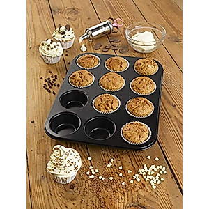 Tala Non Stick 12 Cup Bun Tin, Black