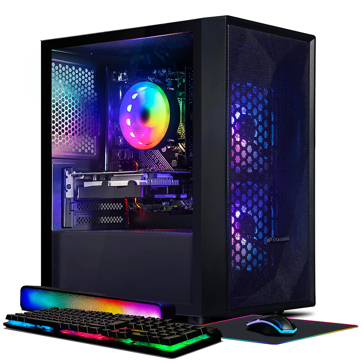 STGAubron Gaming Desktop PC,Intel Core I5 3.3Ghz up to 3.7Ghz,GeForce RTX 2060 6G GDDR6,16G RAM,512G SSD,WiFi,BT 5.0,RGB Fan x 3,RGB Keybaord & Mouse,RGB Mouse Pad,RGB Bluetooth Sound Bar,W10H64