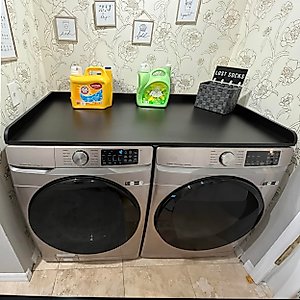 RELODECOR Washer and Dryer Countertop with Non-Slip Mat - Laundry Countertop (Black) 27.5" x 54" Durable Melamine Finish for Laundry Room Organization