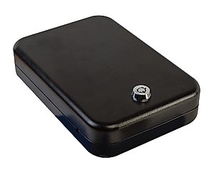 Lockdown Keyed Compact and Subcompact Handgun Vault with All Steel Construction, TSA Approval and CA DOJ Certification for Secure Storage and Travel