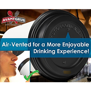 White 12 Oz Paper Coffee Cups With Recyclable Dome Lids, 100 Pk. BPA Free Disposable Drink Cup Set for Serving Hot Tea and Lattes at Kiosks, Shops, Cafes, or Concession Stand