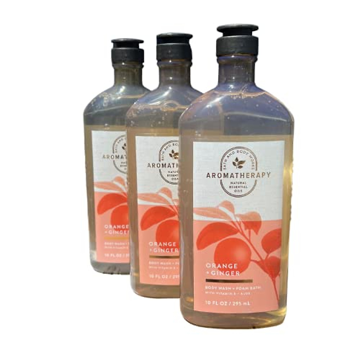 Bath & Body Works Aromatherapy Energy - Orange + Ginger Body Wash & Foam Bath, 10 Fl Oz, 3-Pack