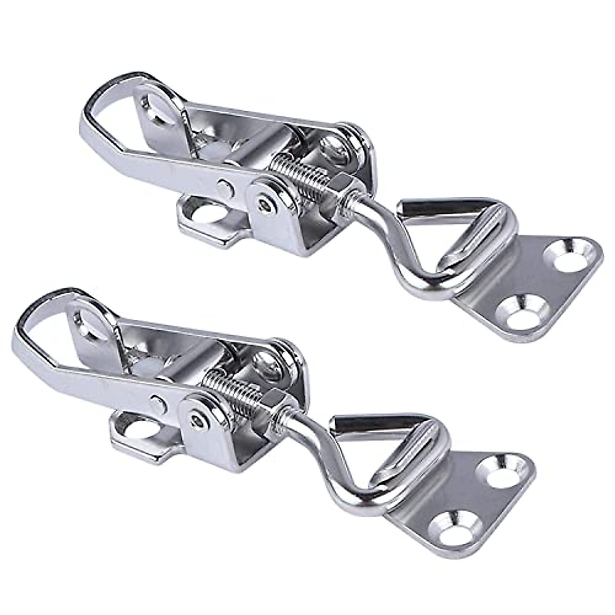 Pebbly Beach 2 Pcs Adjustable Toggle Clamp Latch,Heavy Duty Stainless Steel Padlock Latch 360Lbs Holding Capacity Lock Latches Multipurpose