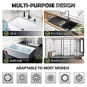 OneAXE Disposable Hair Catcher Shower Drain Floor Sink Strainer Filter Mesh with Stickers for Bathroom and Kitchen 30 Pack Square Grey, Gray, DL003