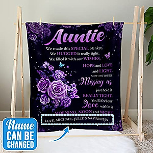 Toyshea Gifts for Aunt Personalized Blanket to My Aunt Fleece Sherpa Throw Blankets Custom Aunt and Niece Gifts Nephew Mother's Day Idea for Auntie Aunty from Niece Nephew (Style 2)