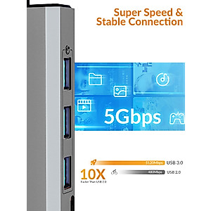 Docking Station - iDsonix 8 in 1 USB C Hub Aluminum Multiport Adapter with HDMI 4K@60Hz, PD 100W, 1Gigabit Ethernet, SD/TF Card Reader for MacBook Air/Pro iPad Dell/Hp Laptop and More