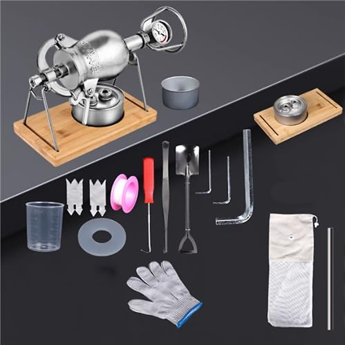 Mini Popcorn Machine, 304 Stainless Steel Mini Popcorn Pot, Chinese Traditional Retro Popcorn Maker, Amplifier Old-Fashioned Hand Popcorn Poppers,400ml