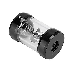 Flow Meter Indicator PC Cooler System, Rust-Proof Soft Tubing Fittings Liquid Cooling PC Water Flow Indicator, G1/4 Threaded Cooling Flow Indicator for PC Computer Water Cooling System(Black)