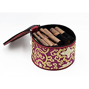 SANSKAR NEPAL Tibetan High Sided Singing Bowl Set in a Purple Carry Box for Meditation, Yoga, Relaxation (7 Sets with diameter ranging 3" - 5")