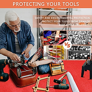 Foam Toolbox Liner Drawer Mat 1/8 Inch Thick X 16 Inch Wide X 16 Ft Long Red, No Slip for Protecting Cabinet, Garage, Cart, Tool Box