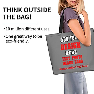 Custom Bag Personalized Bag Customized Gifts For Women Design Company Logo Name Travel Bag Shopping Shoulder Bag Custom Gift Gray Tote Bag