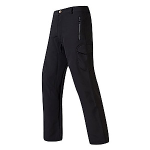 MAGCOMSEN Tactical Pants Men Waterproof Pants Camping Pants Hiking Pants Winter Pants Skiing Pants Snow Pants Black