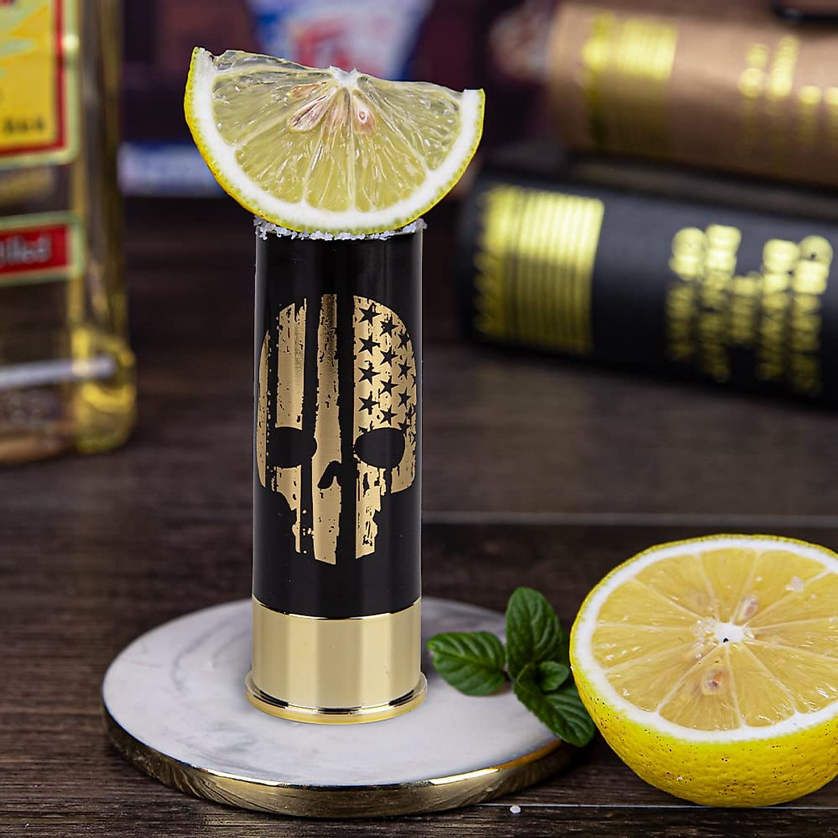 BeBesta 12 GA Shot Glasses Set,Great Drinking Glass Set (black)