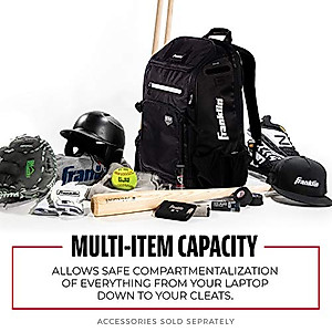 Franklin Sports Fastpitch Softball Bat Bag - USA Traveler Elite Bat Backpack - Girls + Women's Equipment Batpack - Fits Helmets, Cleats + (2) Bats - Black