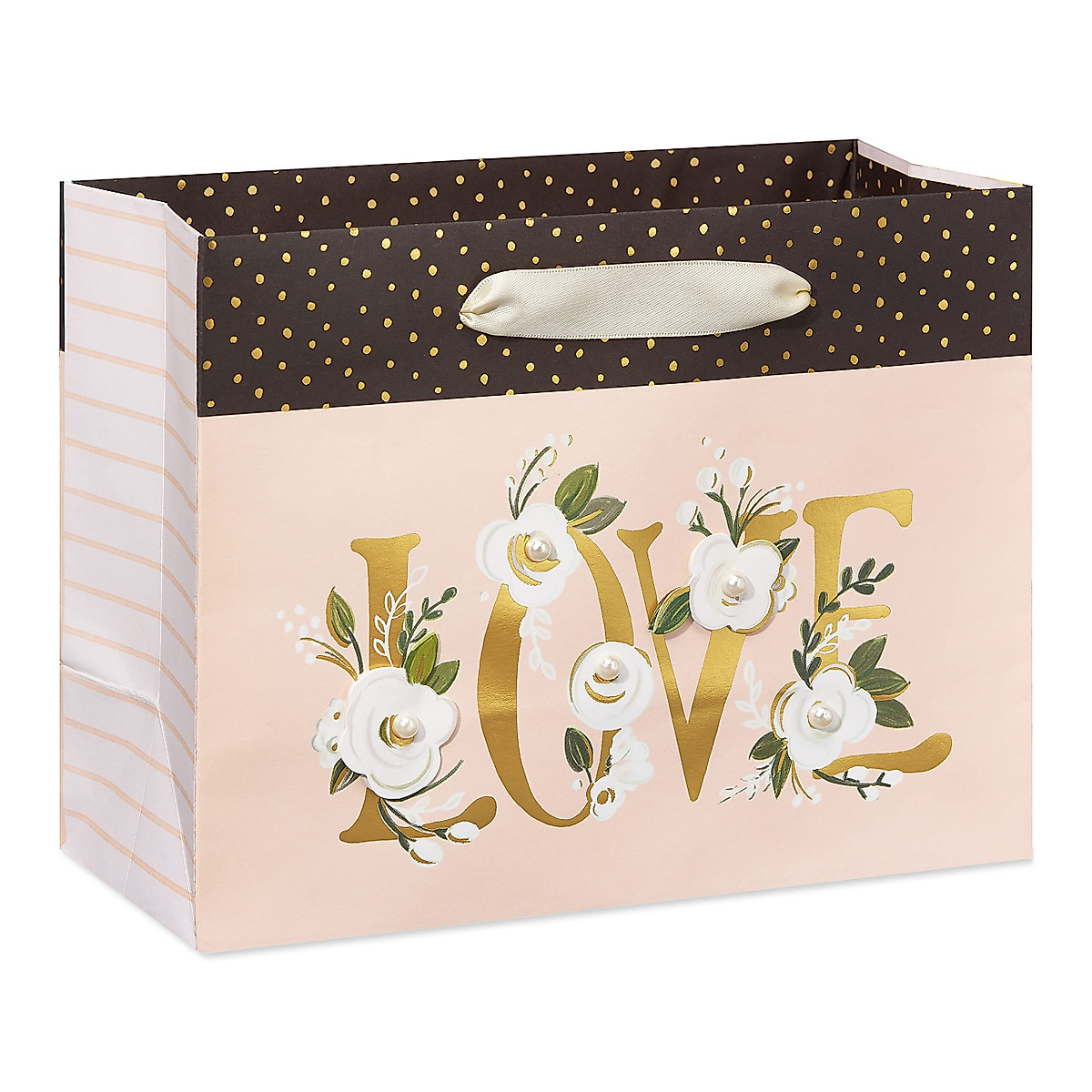 Papyrus 9" Medium Gift Bag (Love) for Weddings, Bridal Showers, Birthdays, Baby Showers and All Occasions (1 Bag)