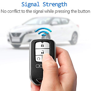 Sindeda for Honda key fob cover with leather keychain,Soft TPU Full Cover Protection,key fob case compatible Honda Accord Civic CRV Pilot Odyssey Passport Smart Remote Key，Key Fob Shell Silver