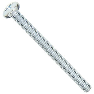 Small Parts Steel Machine Screw, Zinc Plated Finish, Pan Head, Phillips Drive, Meets ASME B18.6.3, 2-1/2" Length, Partially Threaded, #8-32 UNC Threads (Pack of 25)