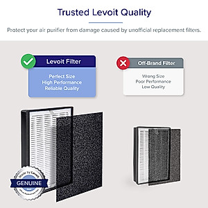 LEVOIT LV-H126 Air Purifier Replacement Filter, High-Efficiency Activated Carbon Filter, 3 Extra Pre-Filters, LV-H126-RF,Black