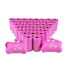 Downtown Pet Supply Dog Poop Bags (1000 CT - Pink Bags & 2 Dispensers) Waste Bag Dispenser Clips to Dog Leashes Bags & Dog Harnesses- Poop Scoop Bags are Leak-Proof Bags & Unscented
