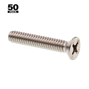 Prime-Line 9001954 Machine Screws, Flat Head, Phillips Drive, 1/4 In.-20 X 1-1/2 in (50 Pack)