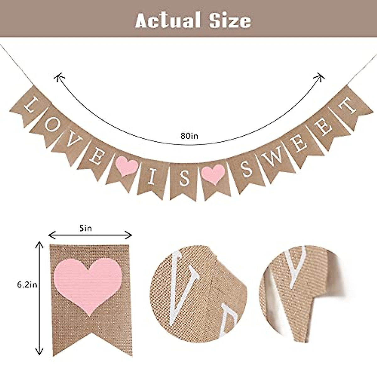 Love is Sweet Burlap Banner - Love is Sweet Decorations, Sweets Burlap Banner,Baby Shower,Photo Decoration Props, Rustic Wedding Bridal shower Decor