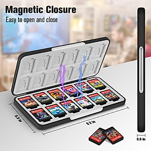 CaseBot Game Card Case for Nintendo Switch Games, [Shockproof] Hard Shell Protective and Durable 24 Slots Card & 24 Slots Micro SD Card Storage Holder Box, Slim and Portable (Galaxy)
