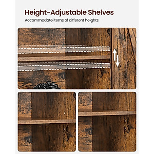 VASAGLE TV Stand with Storage and Sliding Barn Doors for 60-Inch Televisions, Entertainment Center Console, 53.9”, Rustic Brown