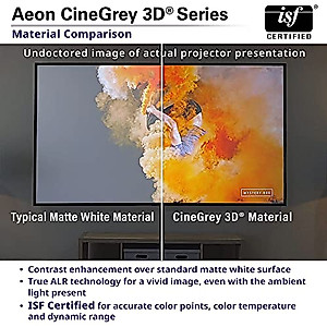 Elite Screens Edge Free Ambient Light Rejecting Fixed Frame Projection Projector Screen, Aeon CineGrey 3D Series, 138-inch 2.35:1 for Home Theater, Movie and Office Presentations AR138C3D-WIDE, Black