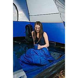 Stansport Redwood Rectangular 30" x 75" Sleeping Bag, Blue,Dark Green