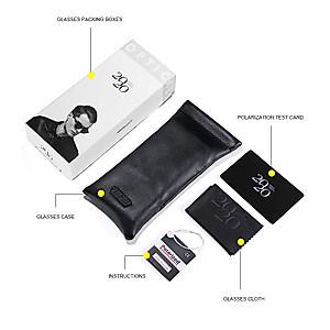 2020 VentiVenti 2 Pack Sunglasses For Men Plastic Lightweight Square Polarized Frame Classic Style Eyewear UV Protection For Driving Shiny Black Frame/Smoke Lens+Matte Black Frame/Smoke Lens