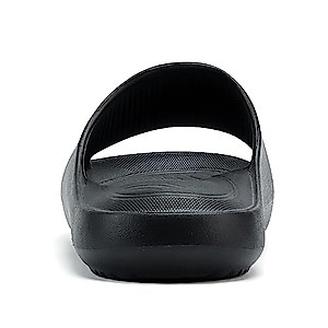 ANLUKE Pillow Slippers for Women and Men Comfortable Cloud Slides for Indoor and Outdoor Home Cushioned Thick Sole Soft Rebound Black 42/43