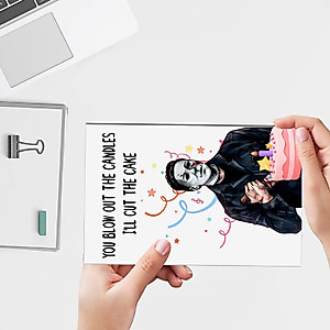 Joycard Funny Birthday Greeting Card with Envelope, Naughty Birthday Card Gift for Him Her, Horror Movies Killer Bday Greeting Card, You Blow Out The Candle