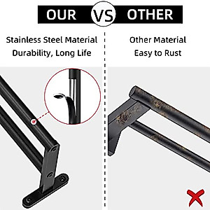 Taaji Double Towel Bar, 24 Inch Bath Towel Rack for Bathroom Towel Rod, Stainless Steel Double Towel Holder Long Bar, Bathroom Hand Towel Hanger Wall Mounted, Matte Black