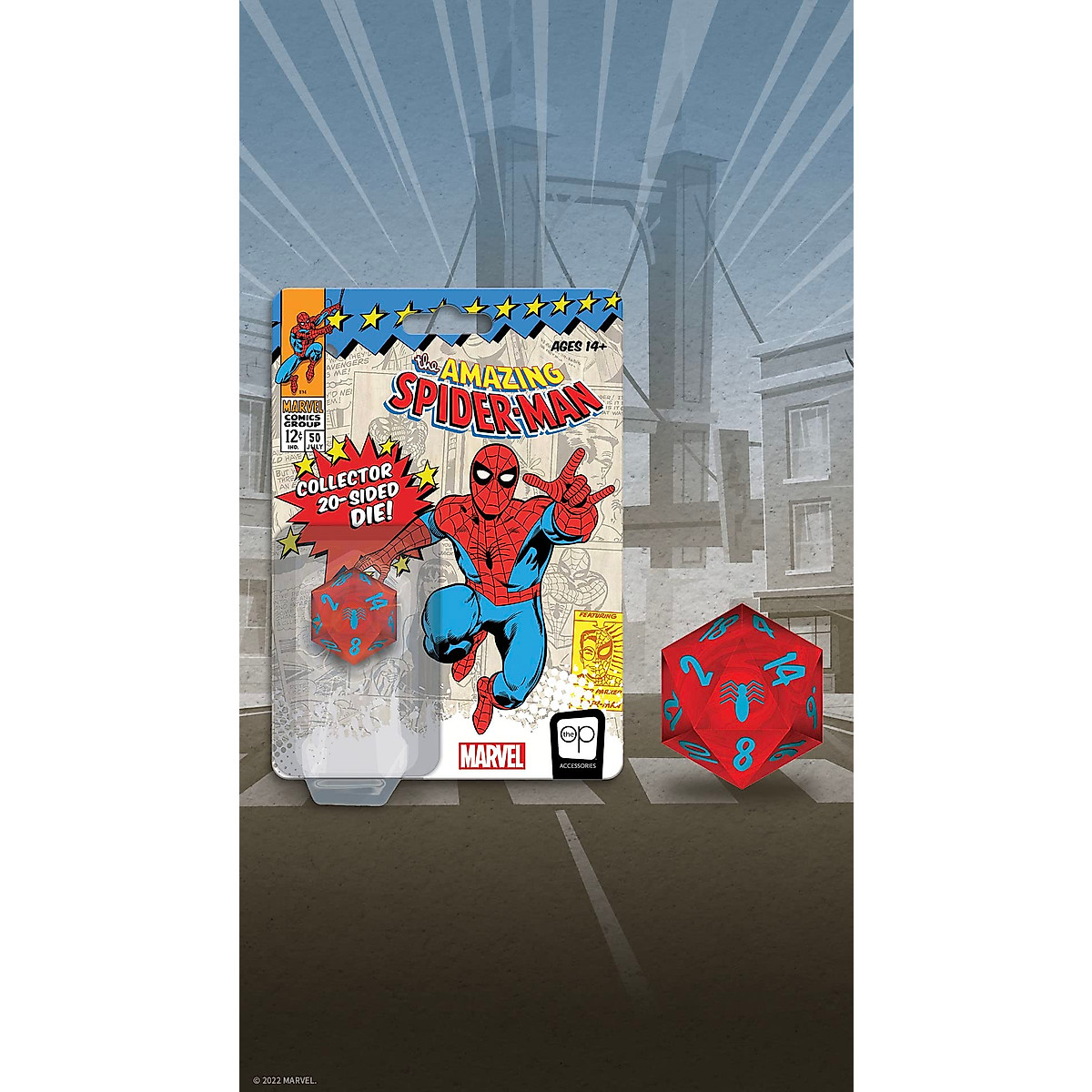 Marvel The Amazing Spider-Man 20-Sided Die | 36mm Large Collectible d20 with Spider-Man Emblem | Polyhedral Die Great for Dungeons and Dragons or Game Night | Officially-Licensed Marvel & Merchandise